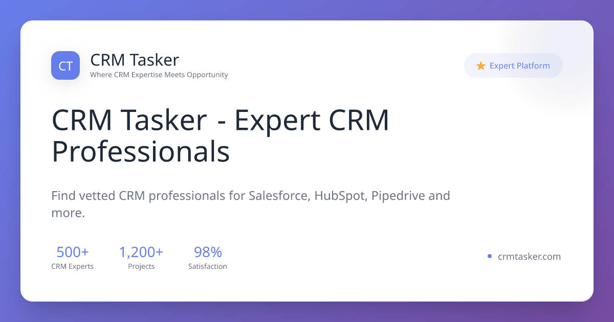 CRM Tasker - Connect with Expert CRM Professionals | CRM Tasker